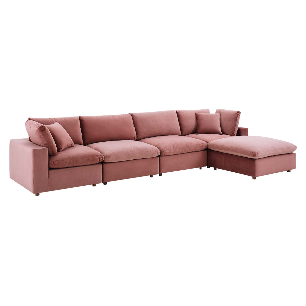 Umbra 4-Seater Sofa Sectional in Dusty Rose Velvet – Sillou