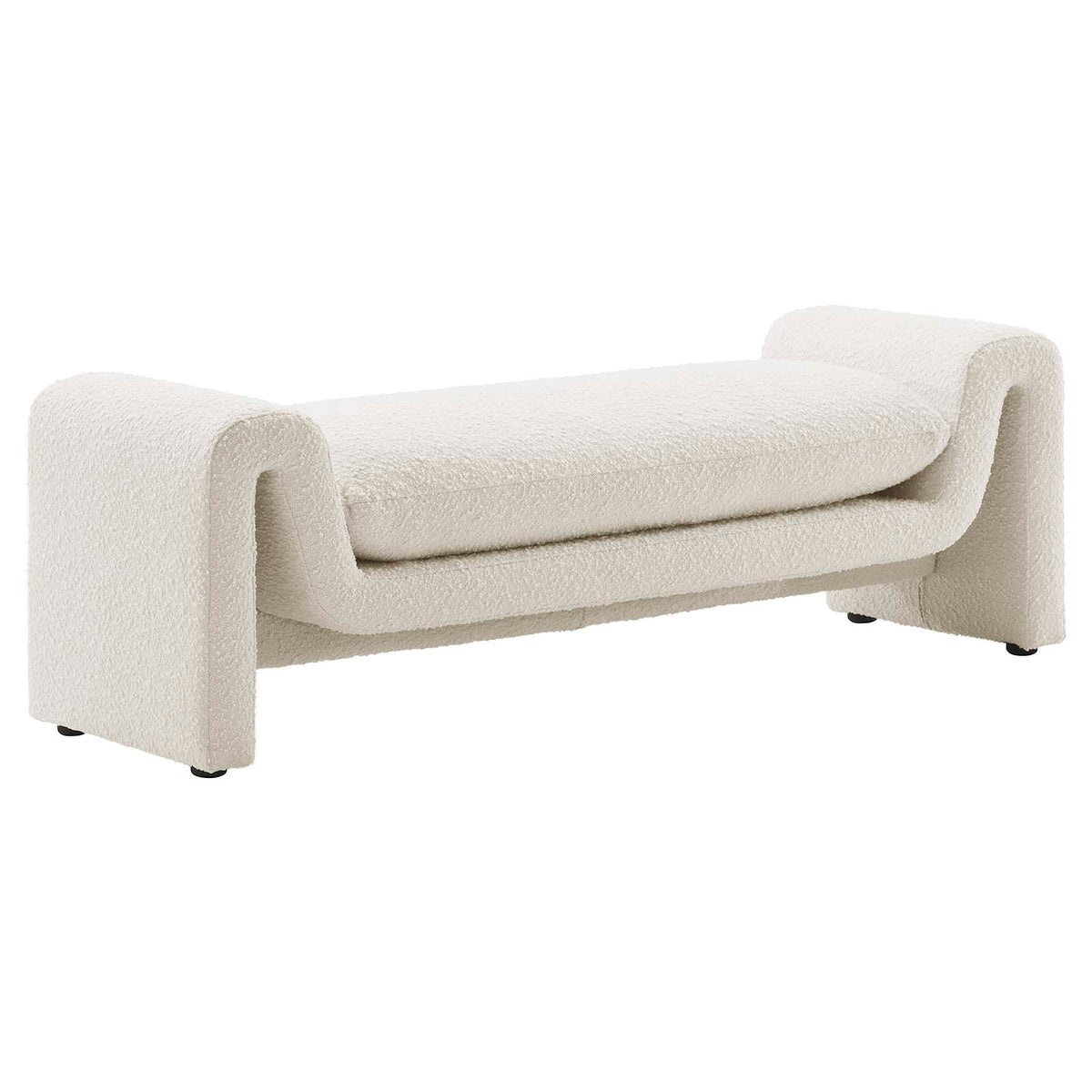 Veranda Bench in Ivory Boucle – Sillou