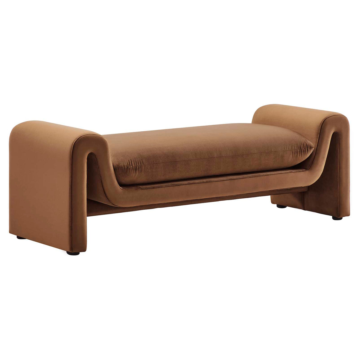 Veranda Bench in Brown Velvet – Sillou